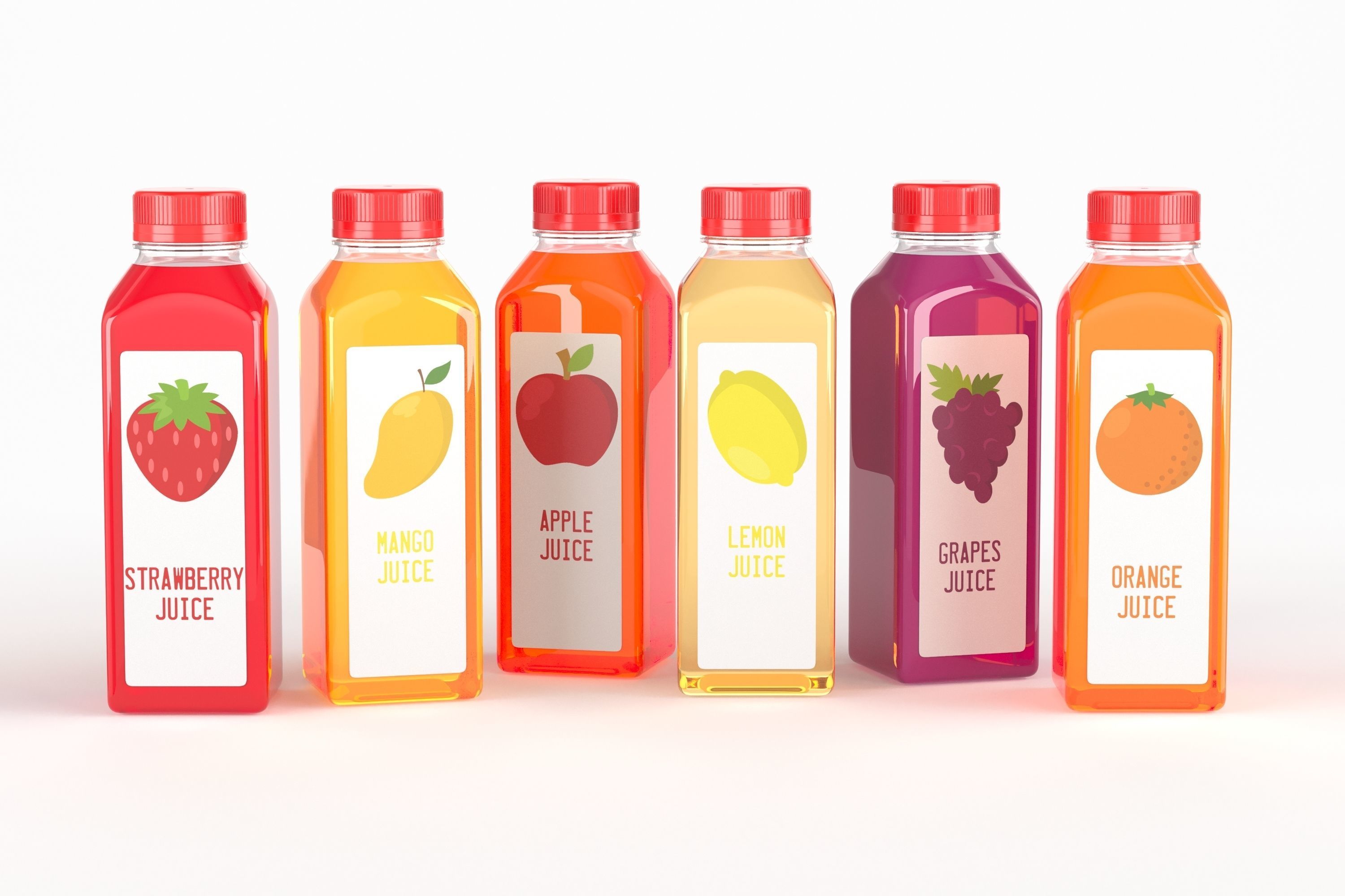 Juice Bottles 3D model | CGTrader