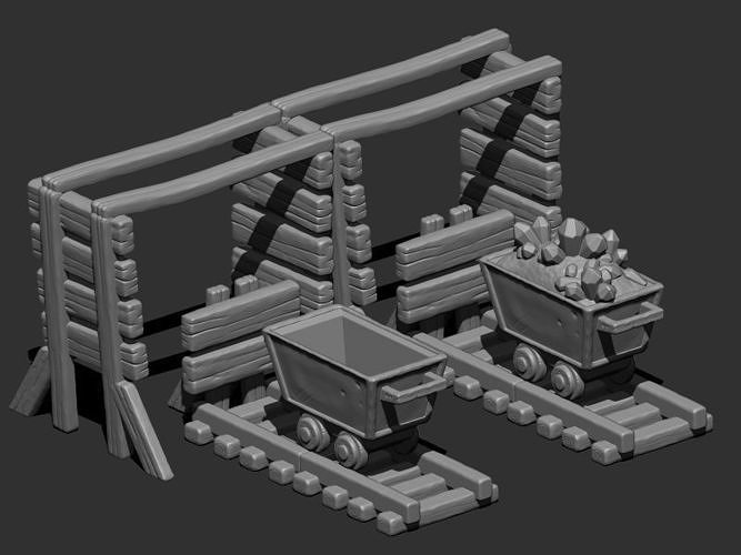 3D Printing Mine Props 3D model 3D printable | CGTrader