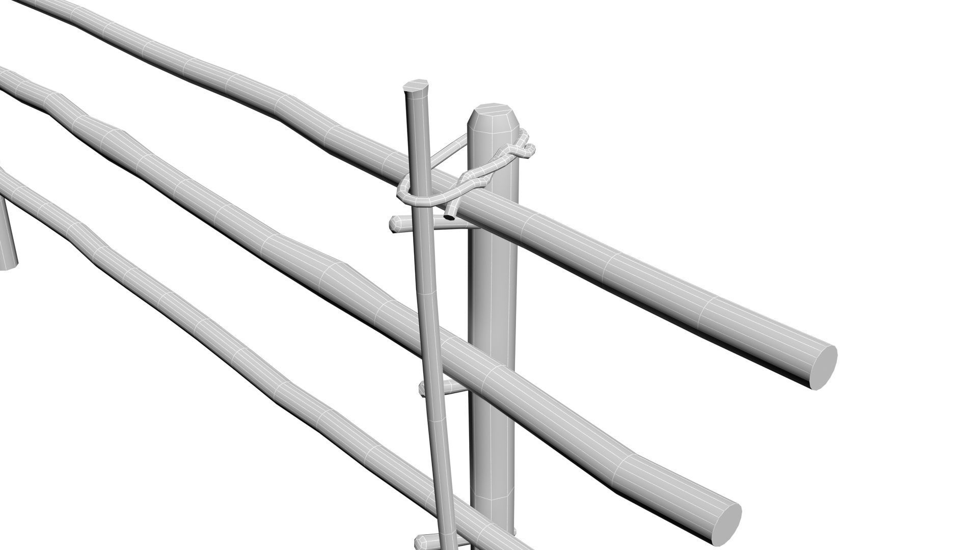 3D model Modular medieval wooden rod fence VR / AR / low-poly | CGTrader