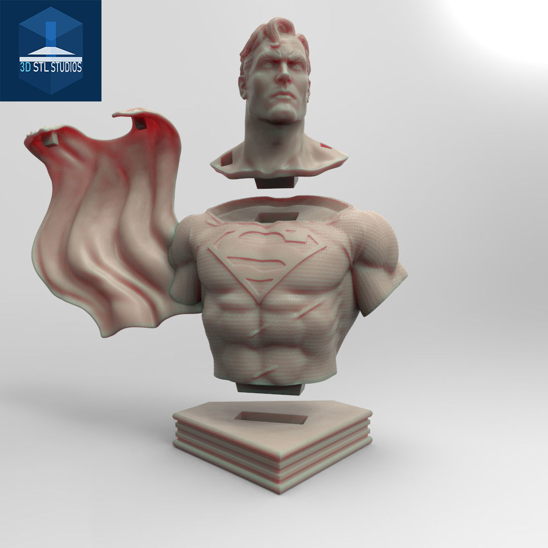 SUPERMAN BUST 3D model 3D printable | CGTrader