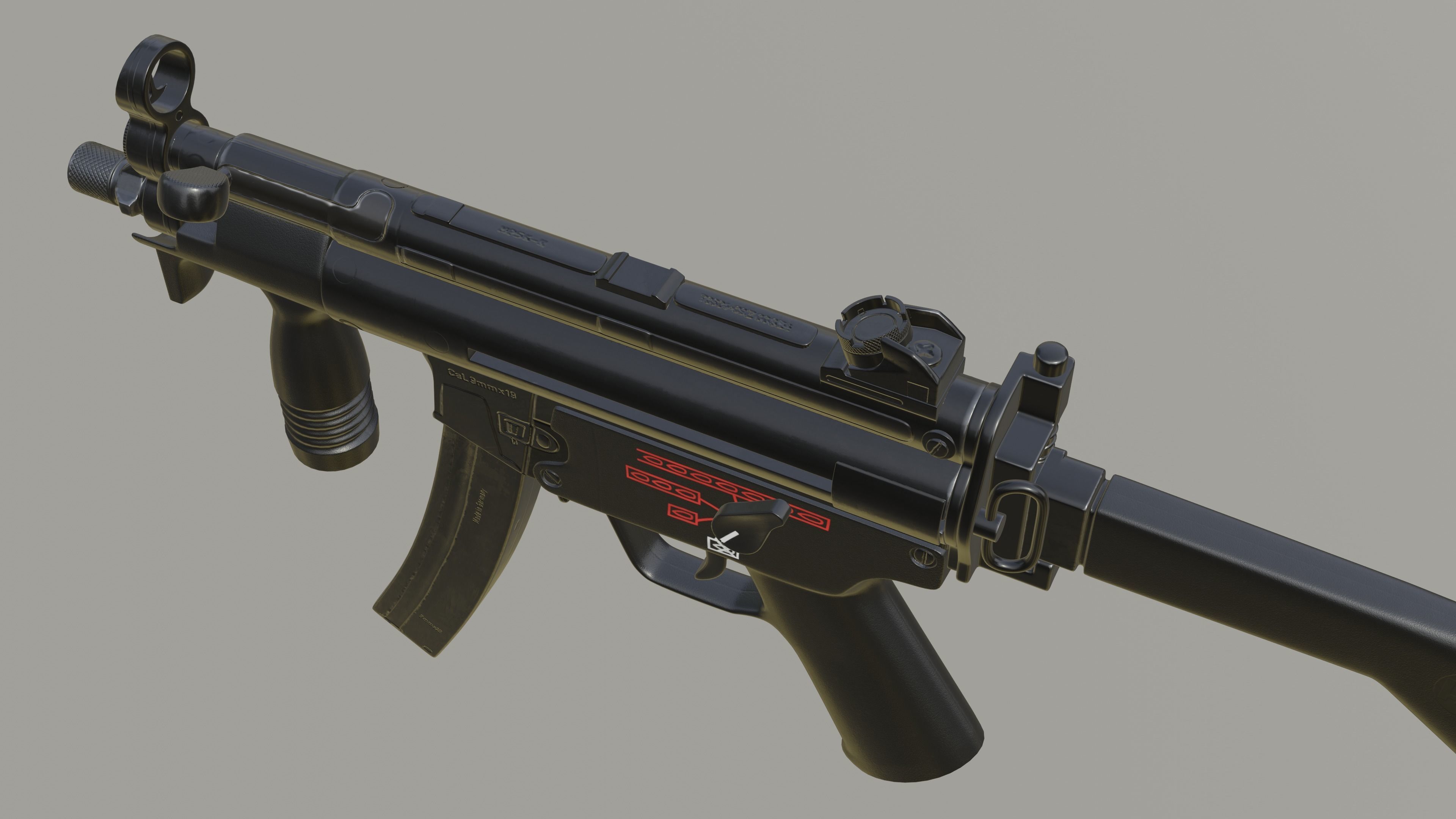 HK MP5K 3D model | CGTrader