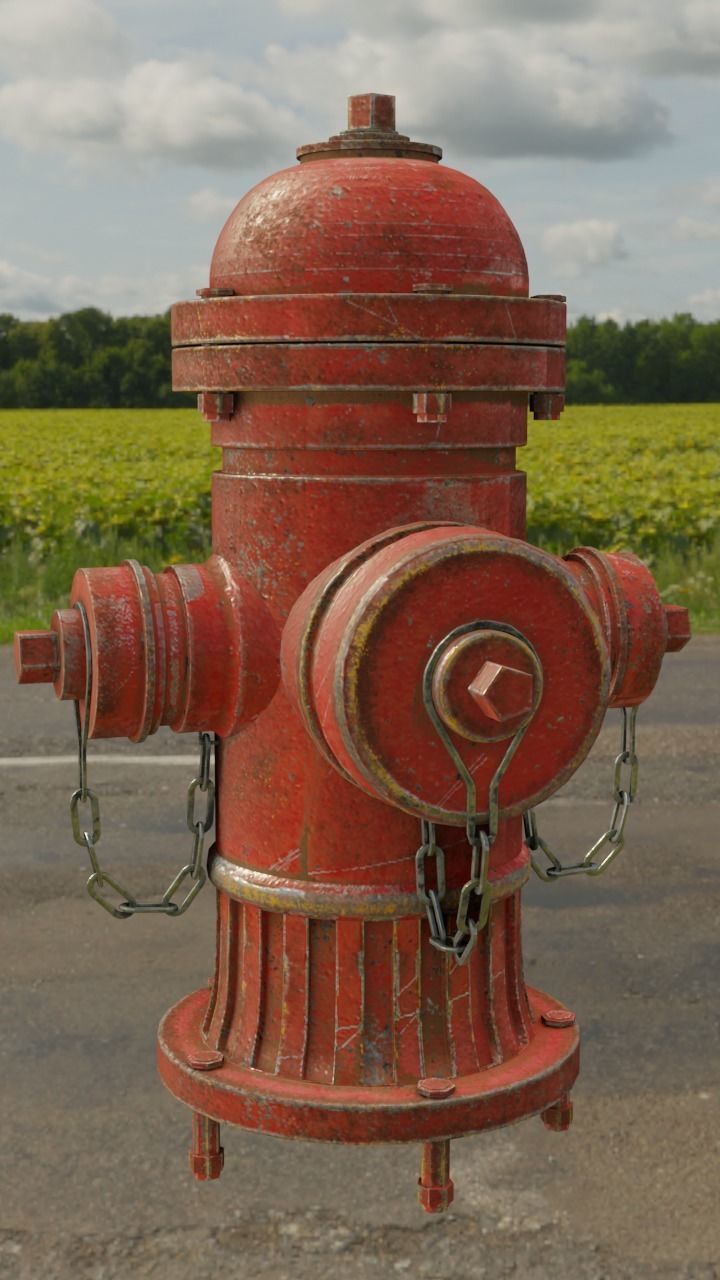 3D model Fire hydrant realistic 2K textures VR / AR / low-poly | CGTrader