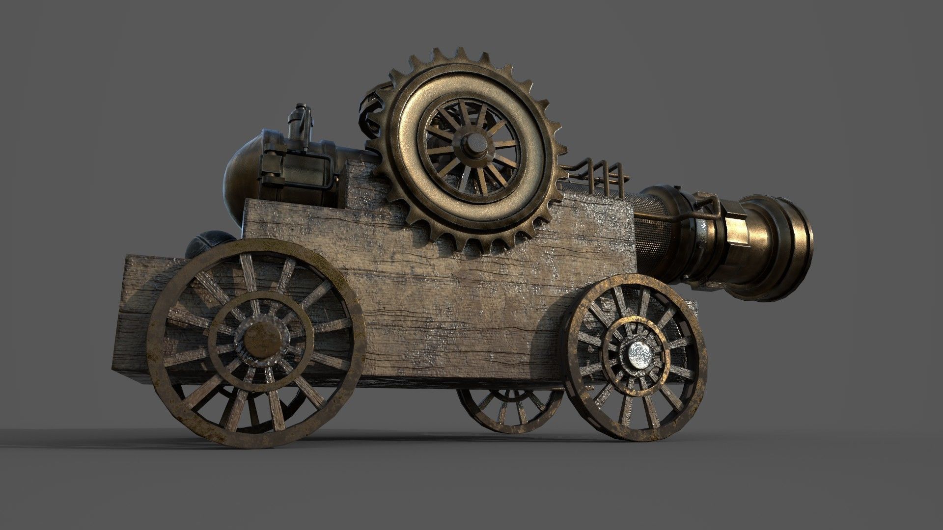 3D model Steampunk Cannon Low Poly 3D model VR / AR / low-poly | CGTrader