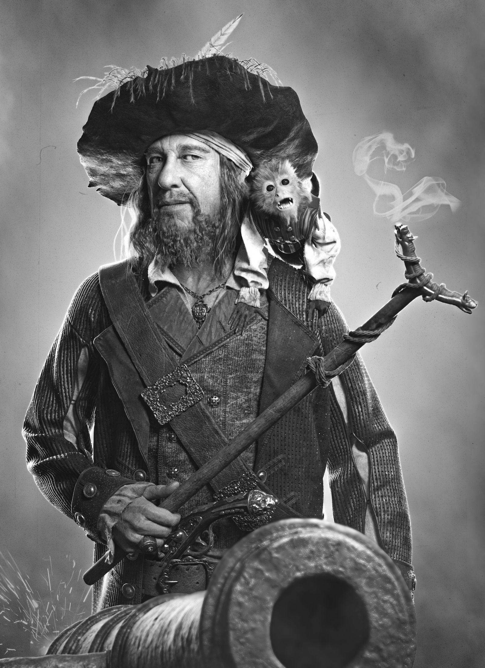 Barbossa head model obj and ztool and displacement maps 3D model | CGTrader