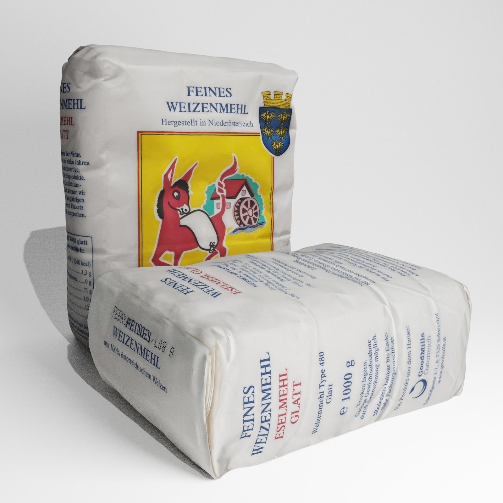 Small 1kg paper paper sack of flour 3d scan 3D model | CGTrader