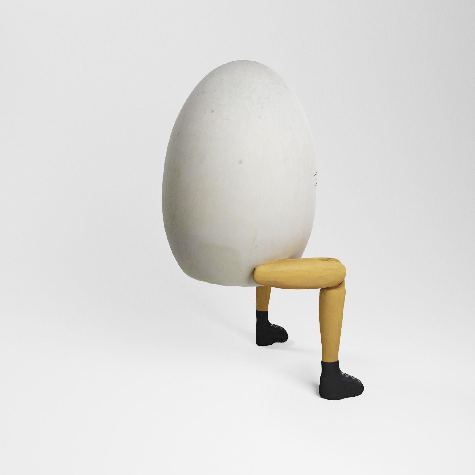 Sitting Wooden Figure Humpty Dumpty 3d scan 3D model | CGTrader