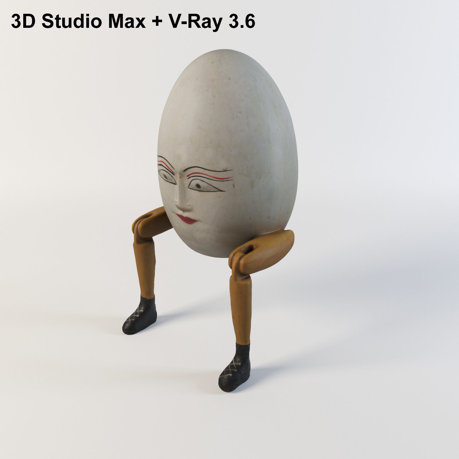 Sitting Wooden Figure Humpty Dumpty 3d Scan 3d Model Cgtrader