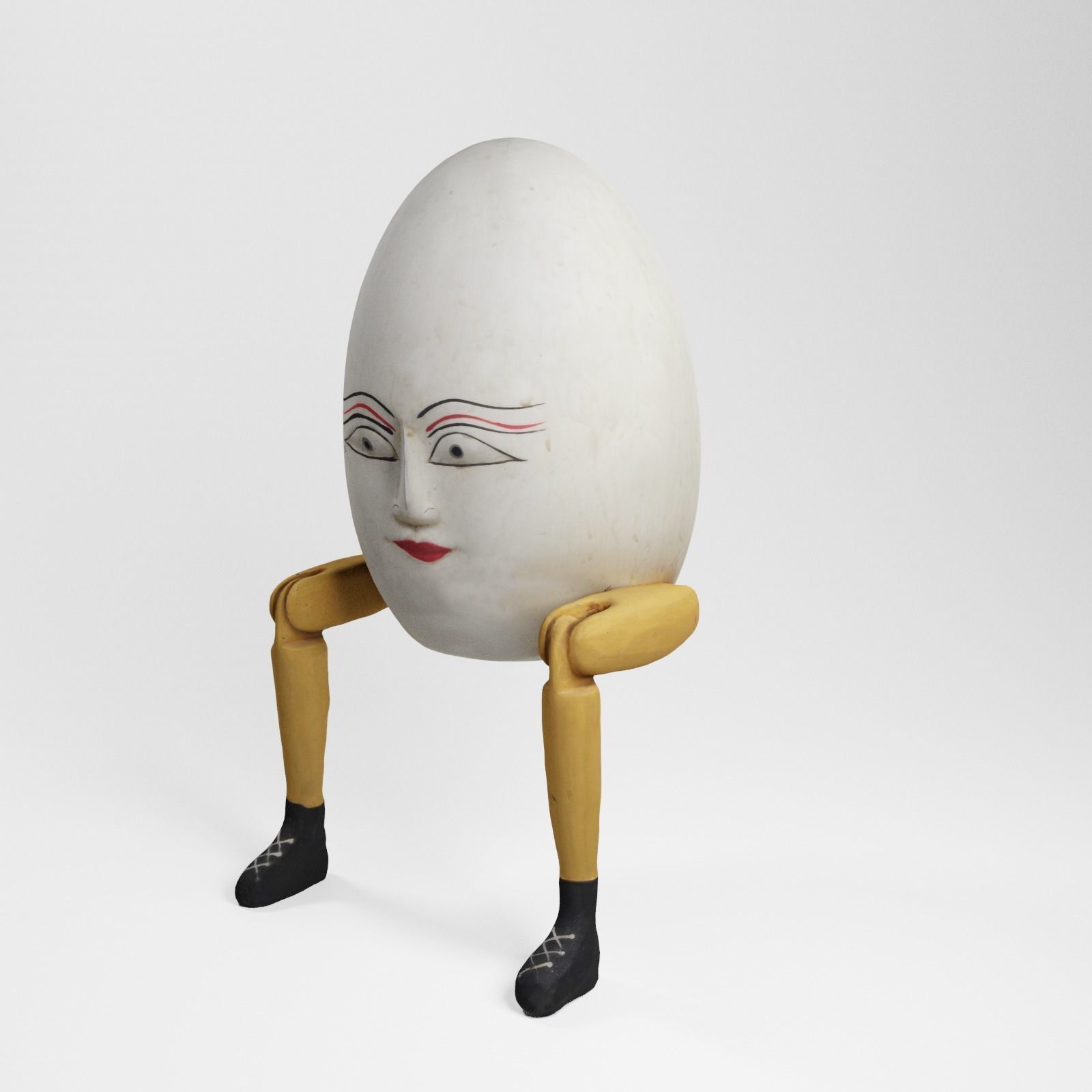 Sitting Wooden Figure Humpty Dumpty 3d scan 3D model | CGTrader