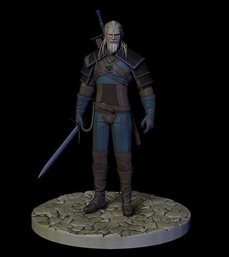 3D model Stylized character from The Witcher 3 game PBR lowpoly ...
