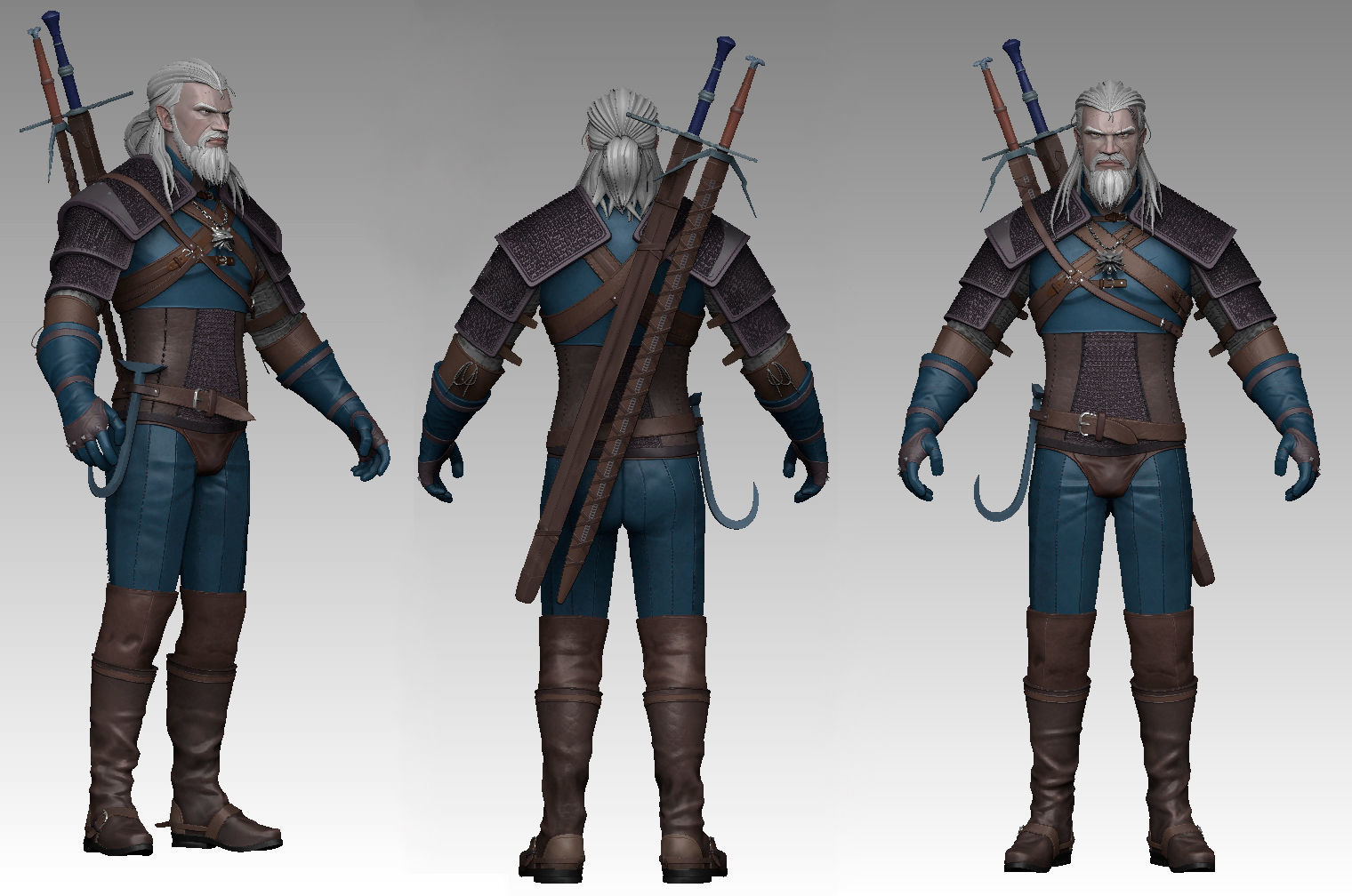 3D model Stylized character from The Witcher 3 game PBR lowpoly ...