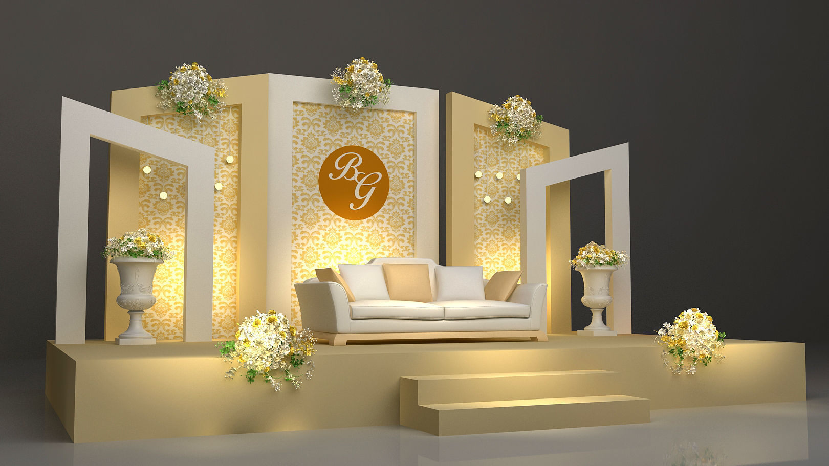 3d wedding stage 3D model | CGTrader