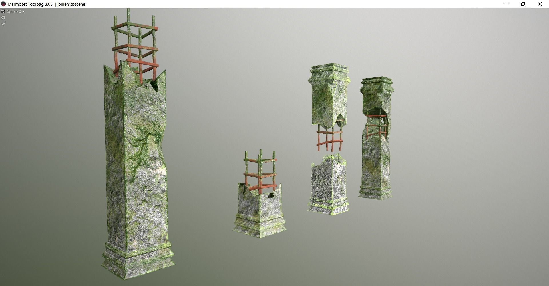 Texture Pillars pack VR / AR / low-poly | CGTrader