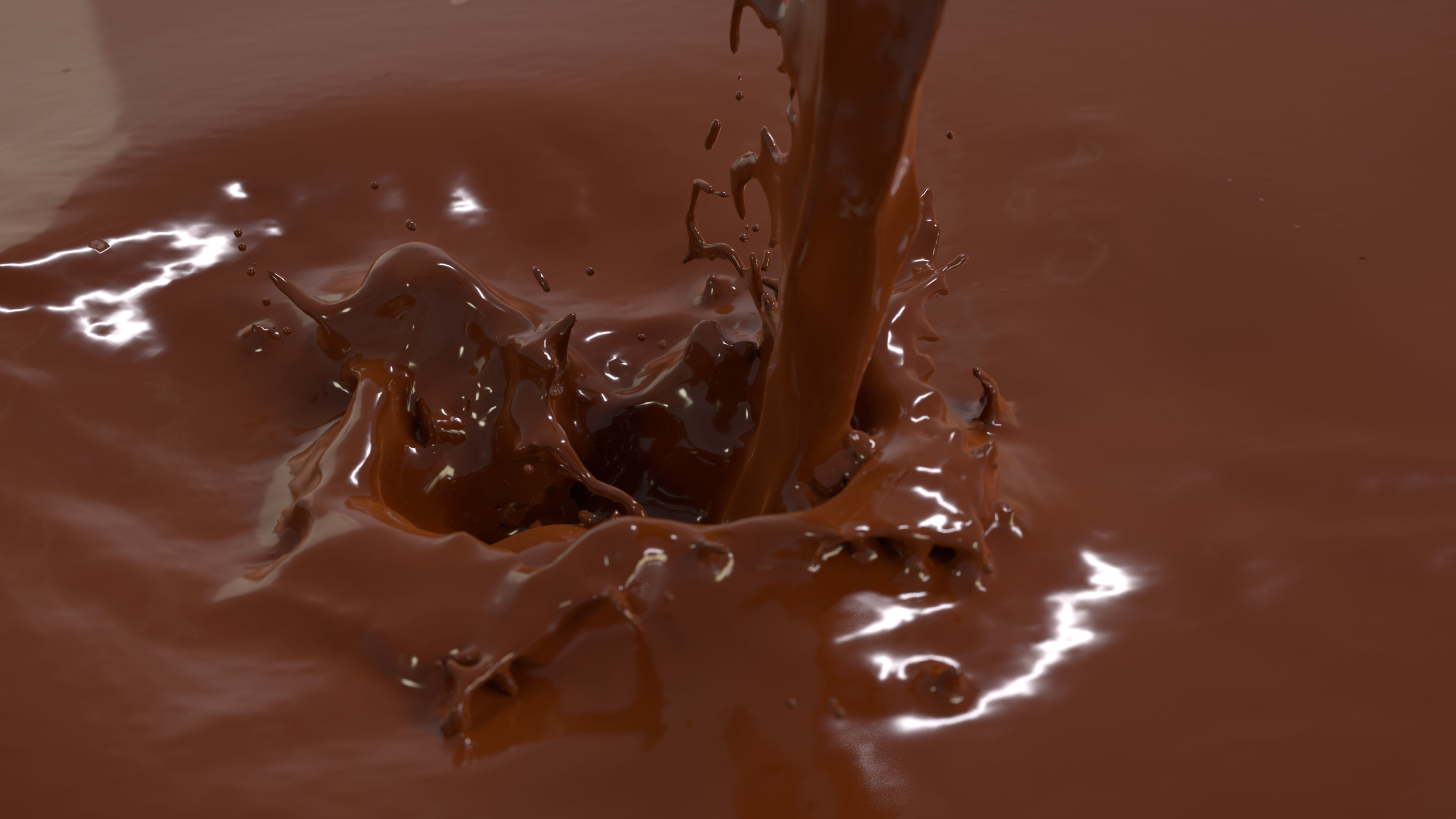 Pouring Milk Chocolate Animated Splash 3D model animated | CGTrader