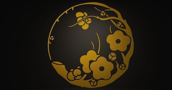 JAPANSYMBOL japanese flower logo 3D model | CGTrader