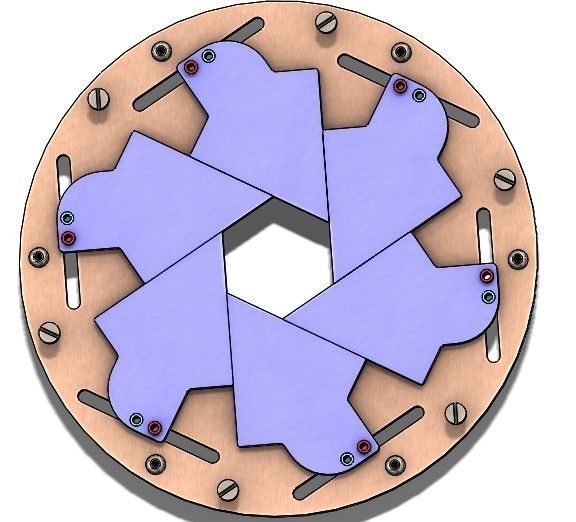Sliding Mechanical Iris-Hexagon cutout 3D model 3D printable | CGTrader