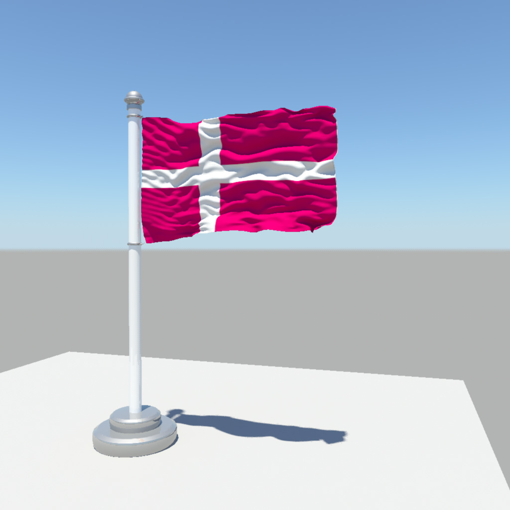 Denmark flag 3D model | CGTrader