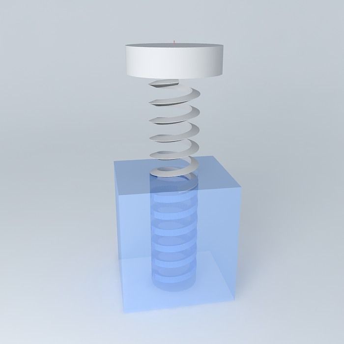 Screw cube with spring free 3D model | CGTrader