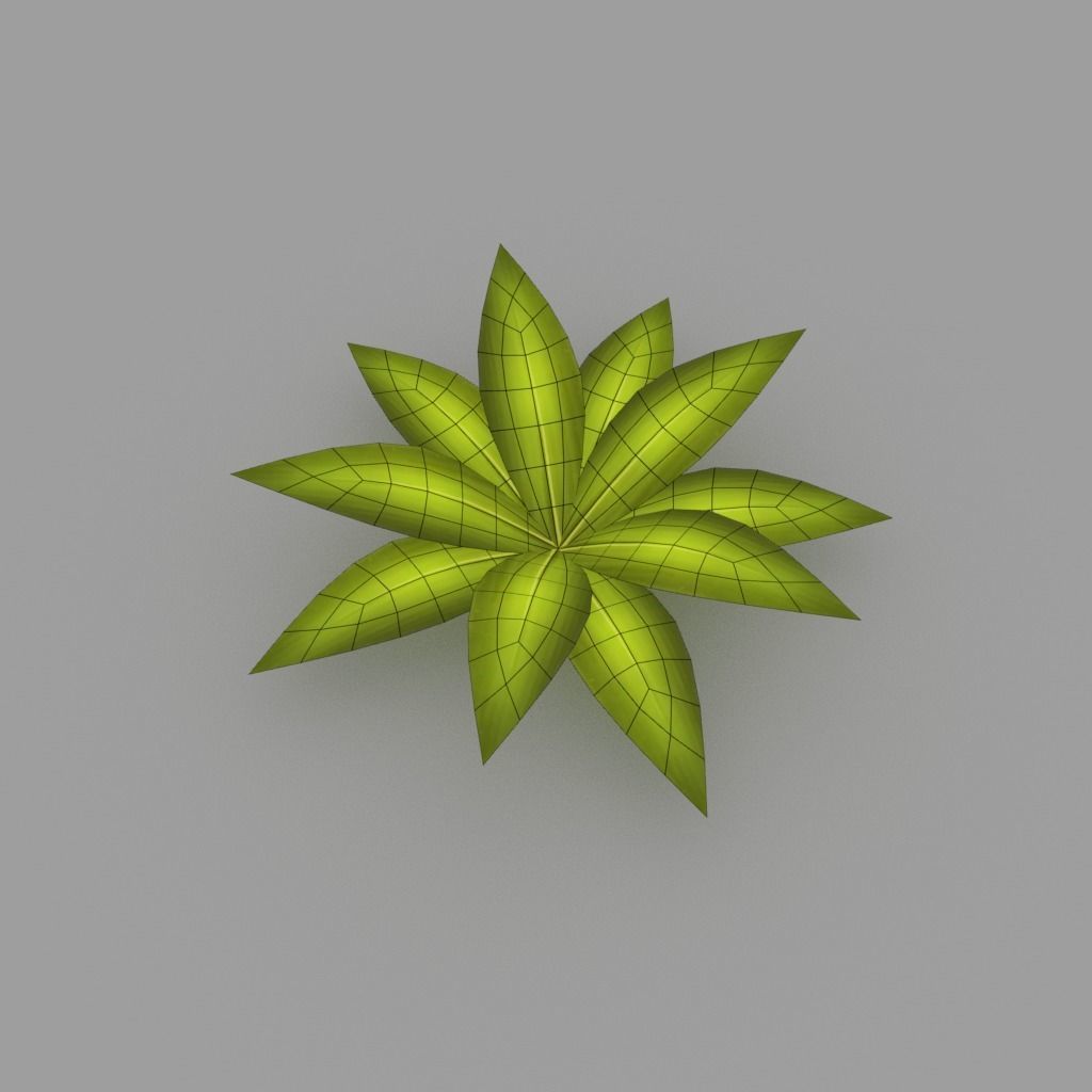 3D model Stylized Low Poly Leaf Plant 3D Model VR / AR / low-poly ...