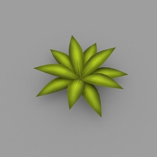 3D model Stylized Low Poly Leaf Plant 3D Model VR / AR / low-poly | CGTrader