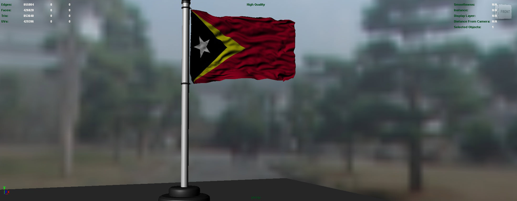 East Timor flag 3D model | CGTrader