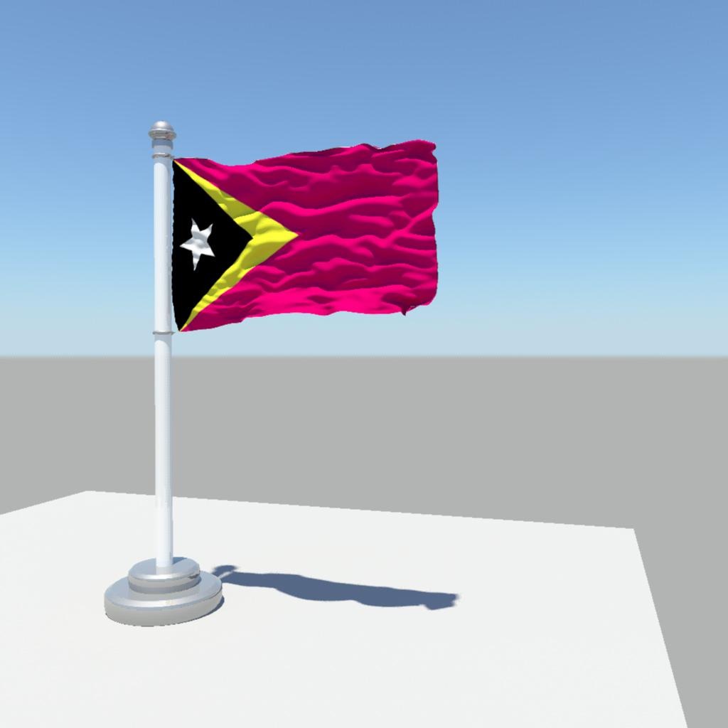 East Timor flag 3D model | CGTrader