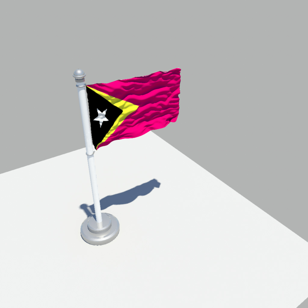 East Timor flag 3D model | CGTrader