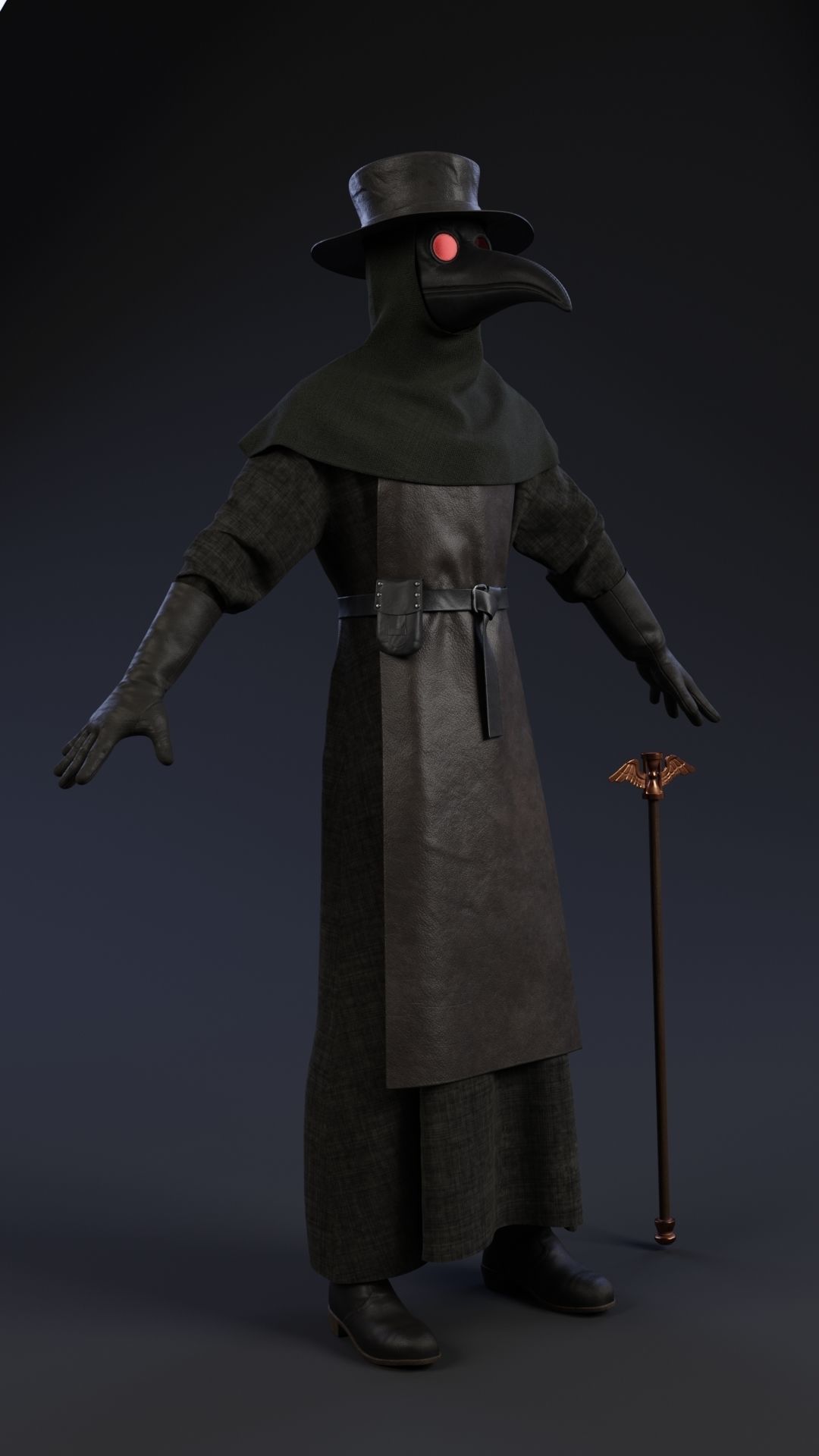 Plague doctor customizable 2 poses 3D model | CGTrader