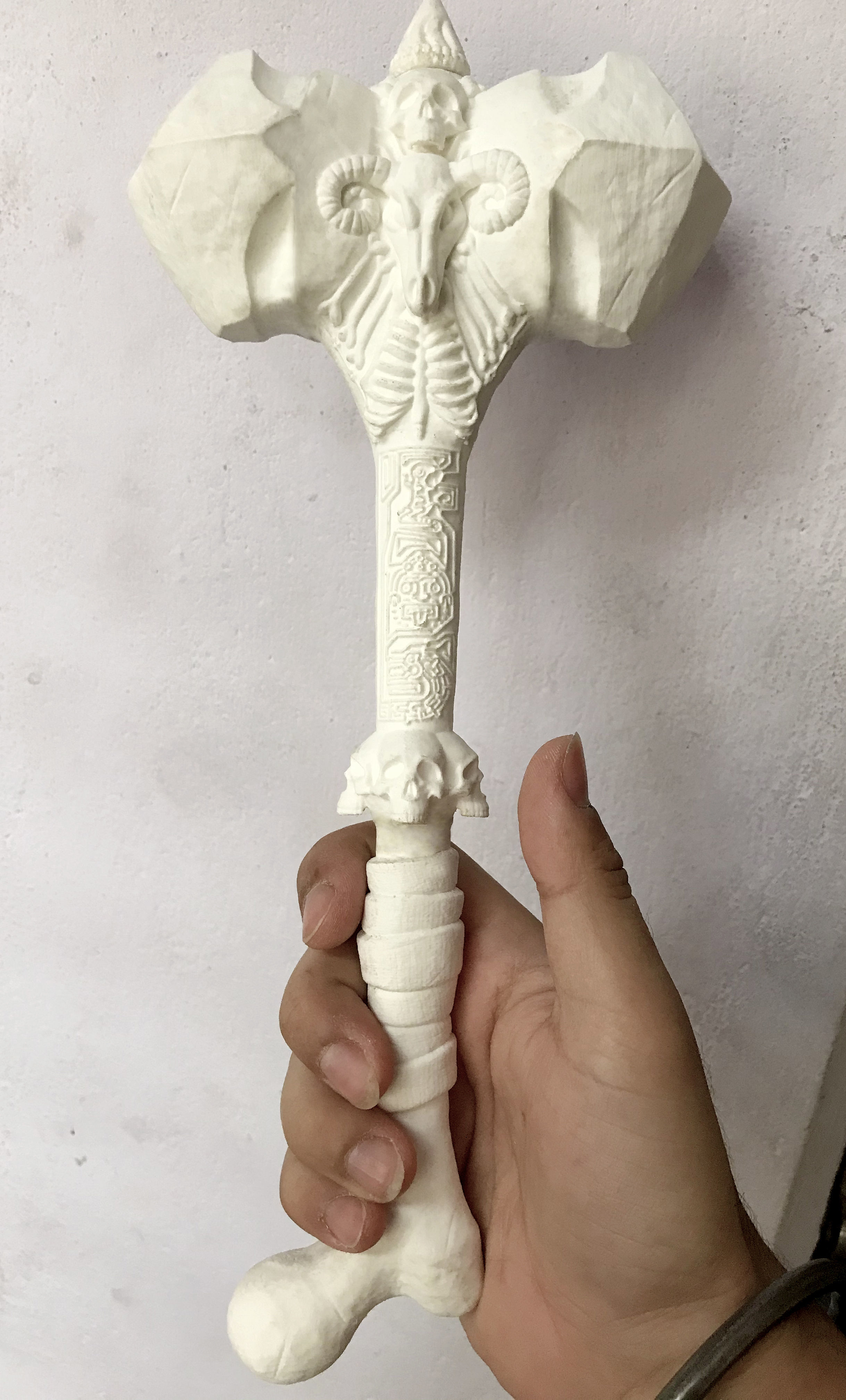 Ancient Bone Hammer Cosplay free 3D model 3D printable | CGTrader