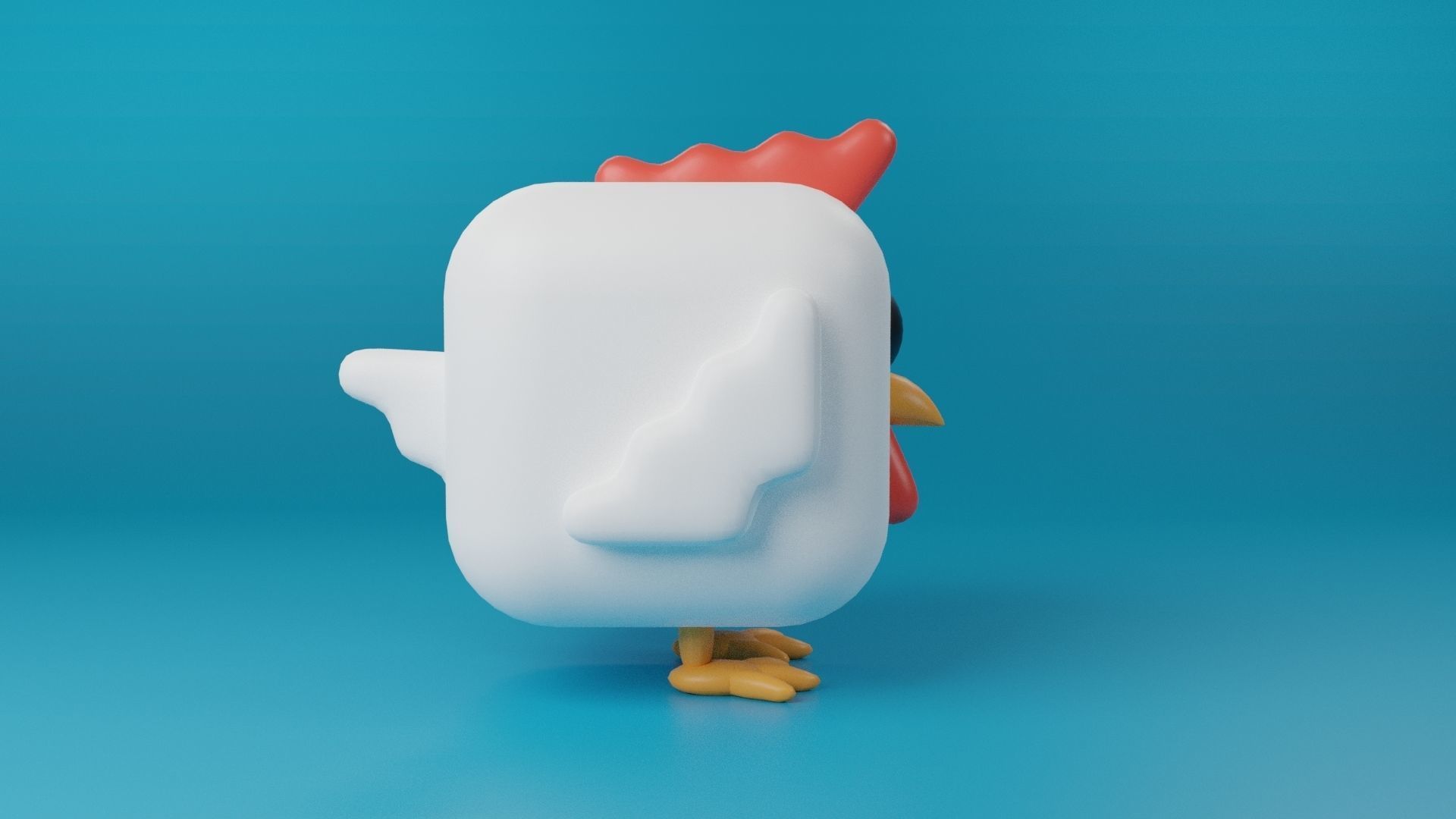 Cute cartoon Chicken 3d cube stylized Character animal 3D model 3D ...
