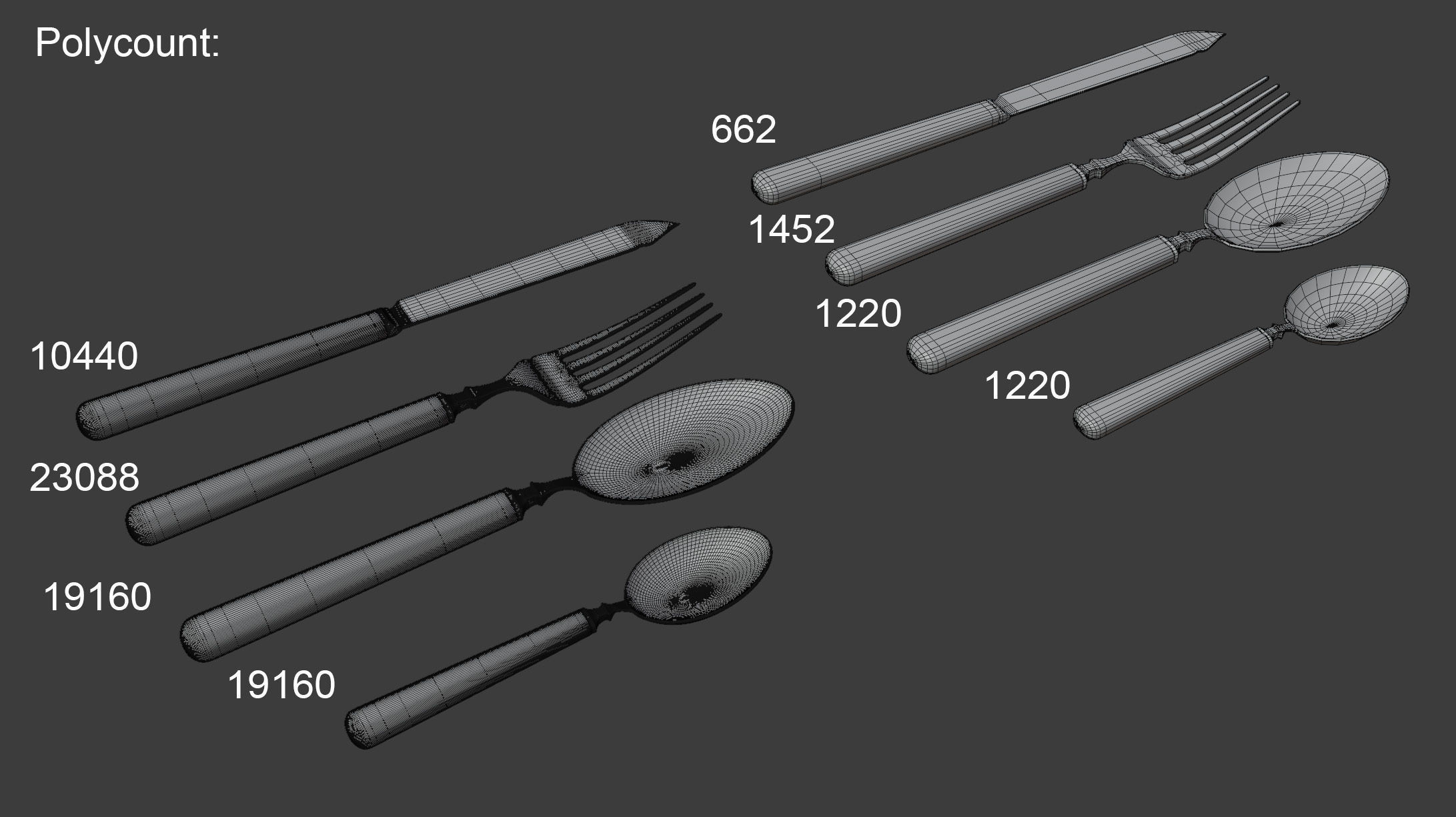 3D model Cutlery set VR / AR / low-poly | CGTrader