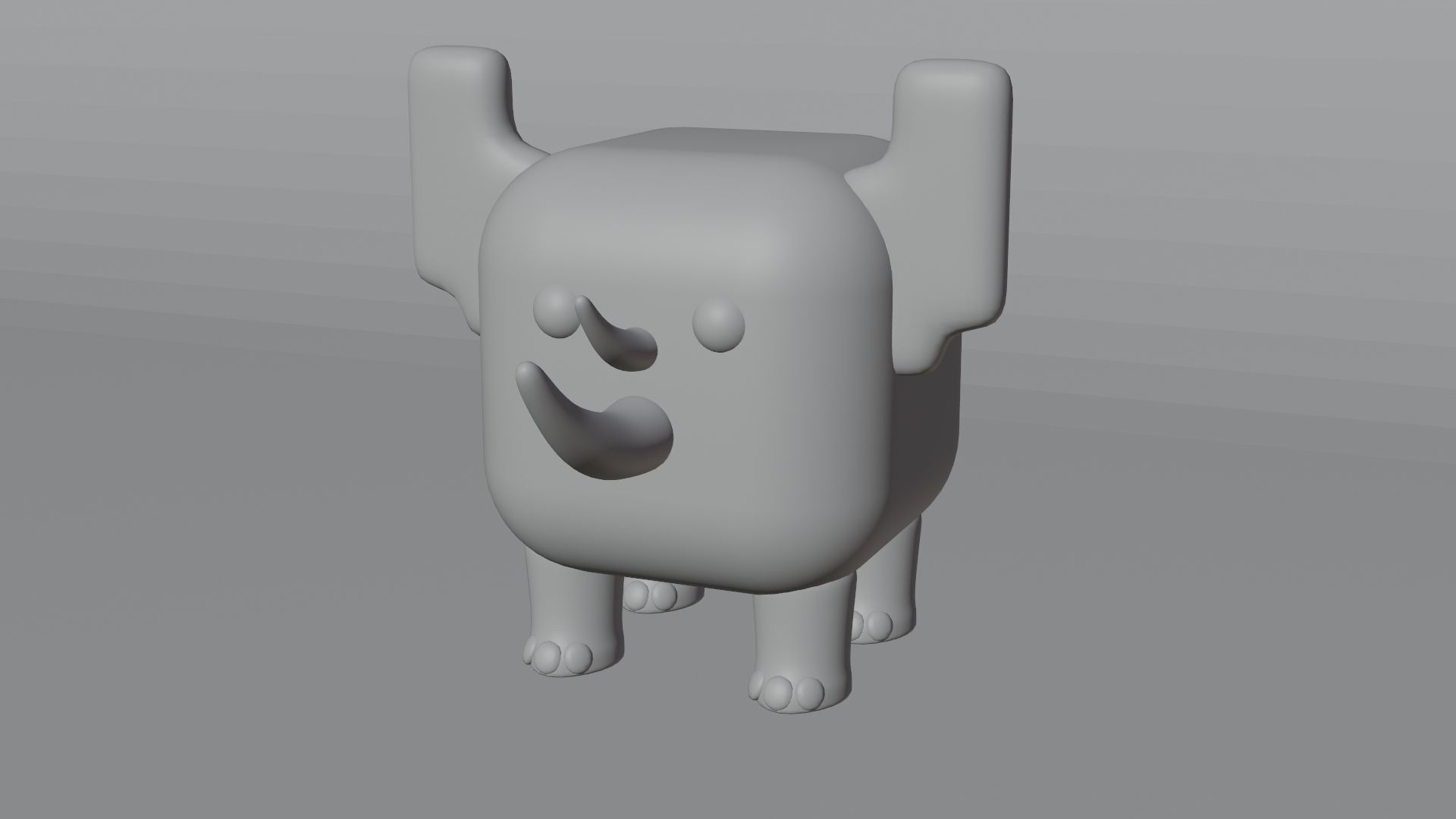 3D model Cute cartoon Rhinoceros 3d cube stylized Character animal VR ...
