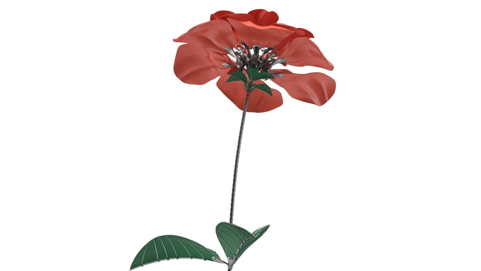 Mechanical Rose 3D model rigged | CGTrader