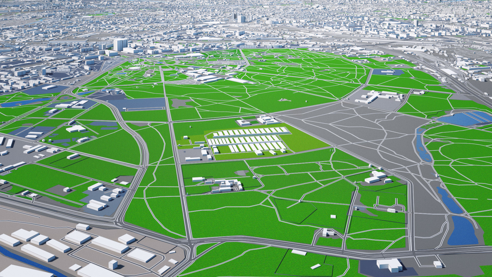 3D model Moscow City And Surroundings Russia Low Poly VR AR VR / AR ...