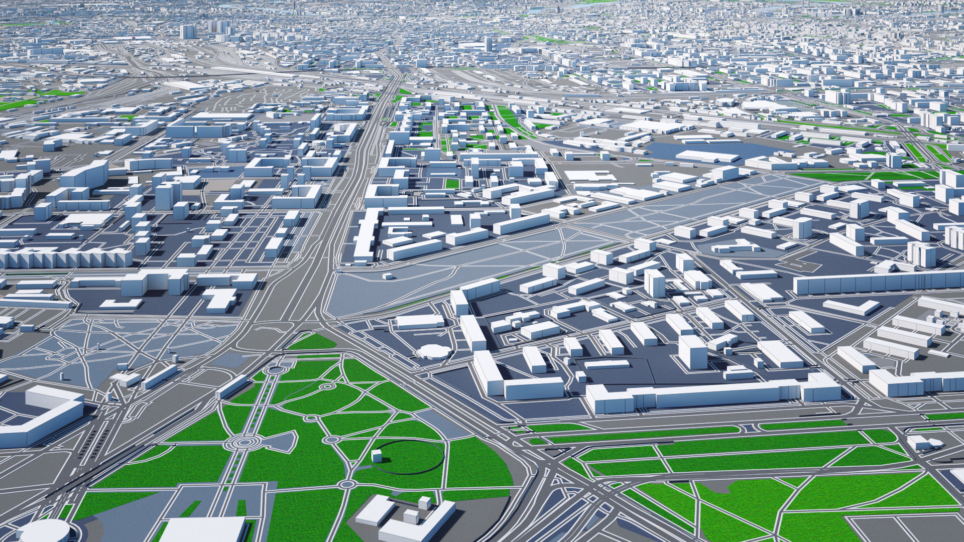 3D model Moscow City And Surroundings Russia Low Poly VR AR VR / AR ...