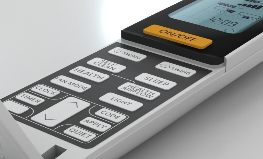 Realistic Air Conditioner Remote 3D model 3D model animated rigged ...