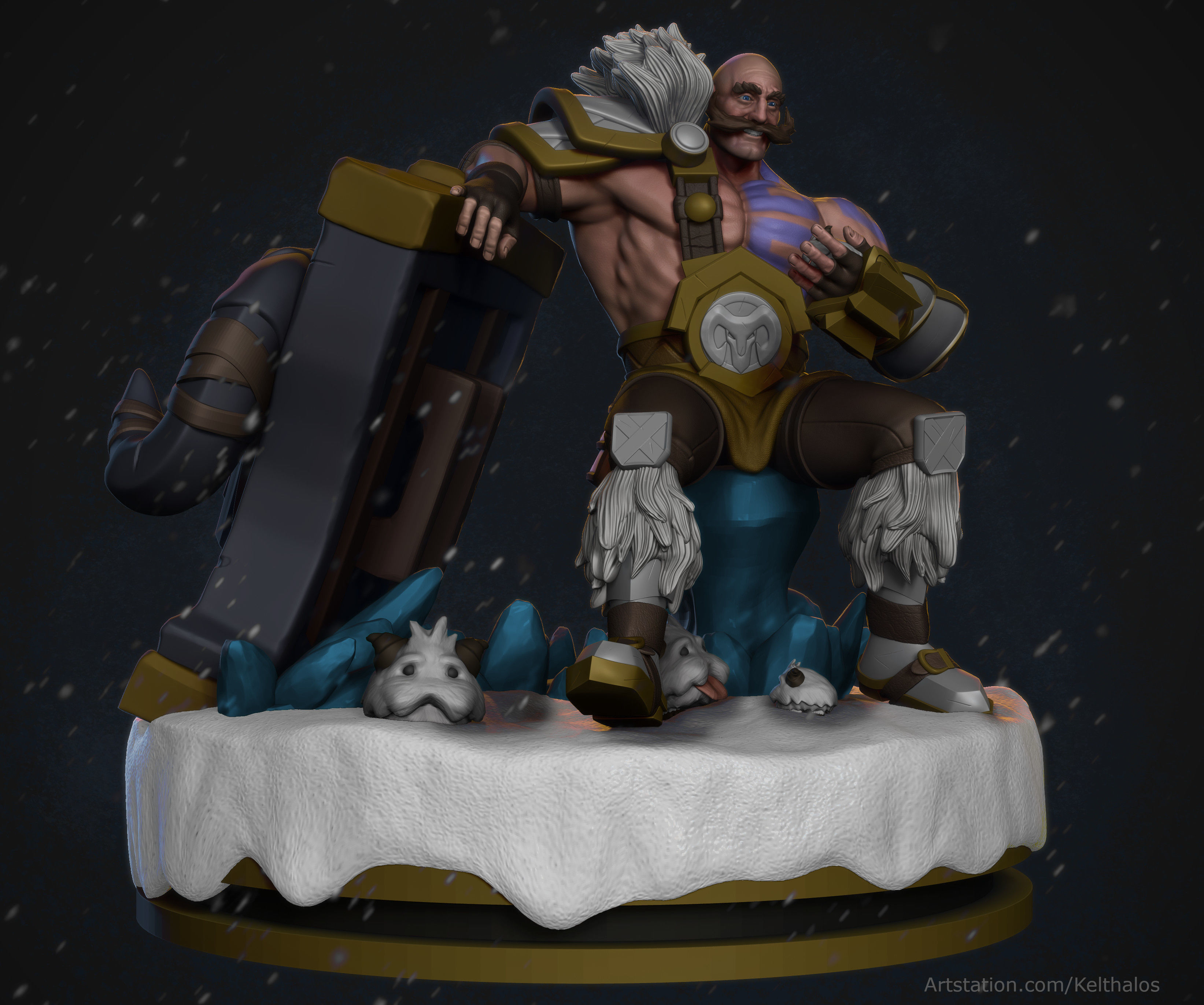 Braum League of Legends 300mm 3D model 3D printable | CGTrader