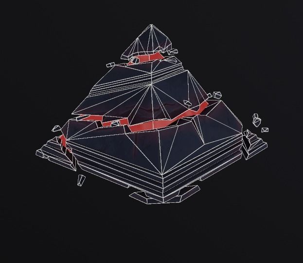 3D model space fantasy low poly piramide HighPoly included VR / AR ...