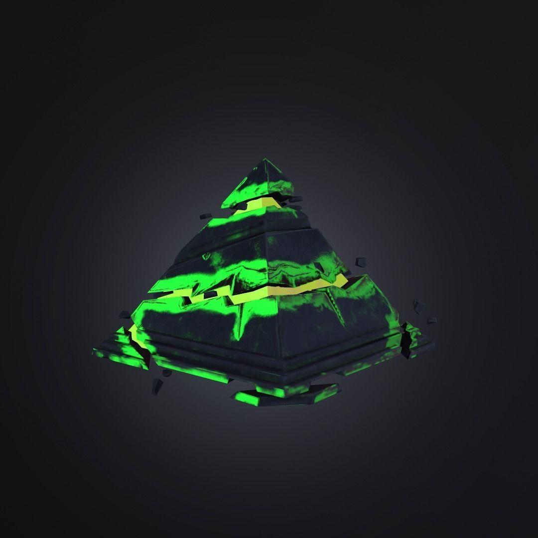 3D model space fantasy low poly piramide HighPoly included VR / AR ...