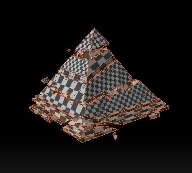 3D model space fantasy low poly piramide HighPoly included VR / AR ...