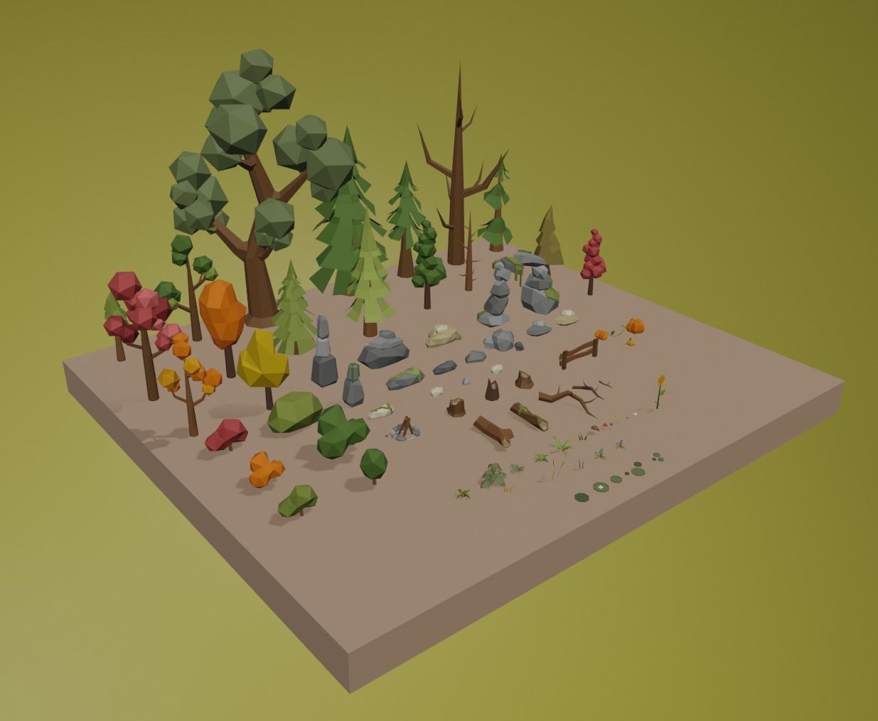 3D model POLYGON Forest Low-poly 3D model VR / AR / low-poly | CGTrader