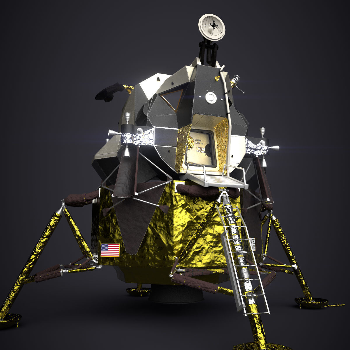 3D model Apollo 11 Lunar Module - PBR Game Ready VR / AR / low-poly ...
