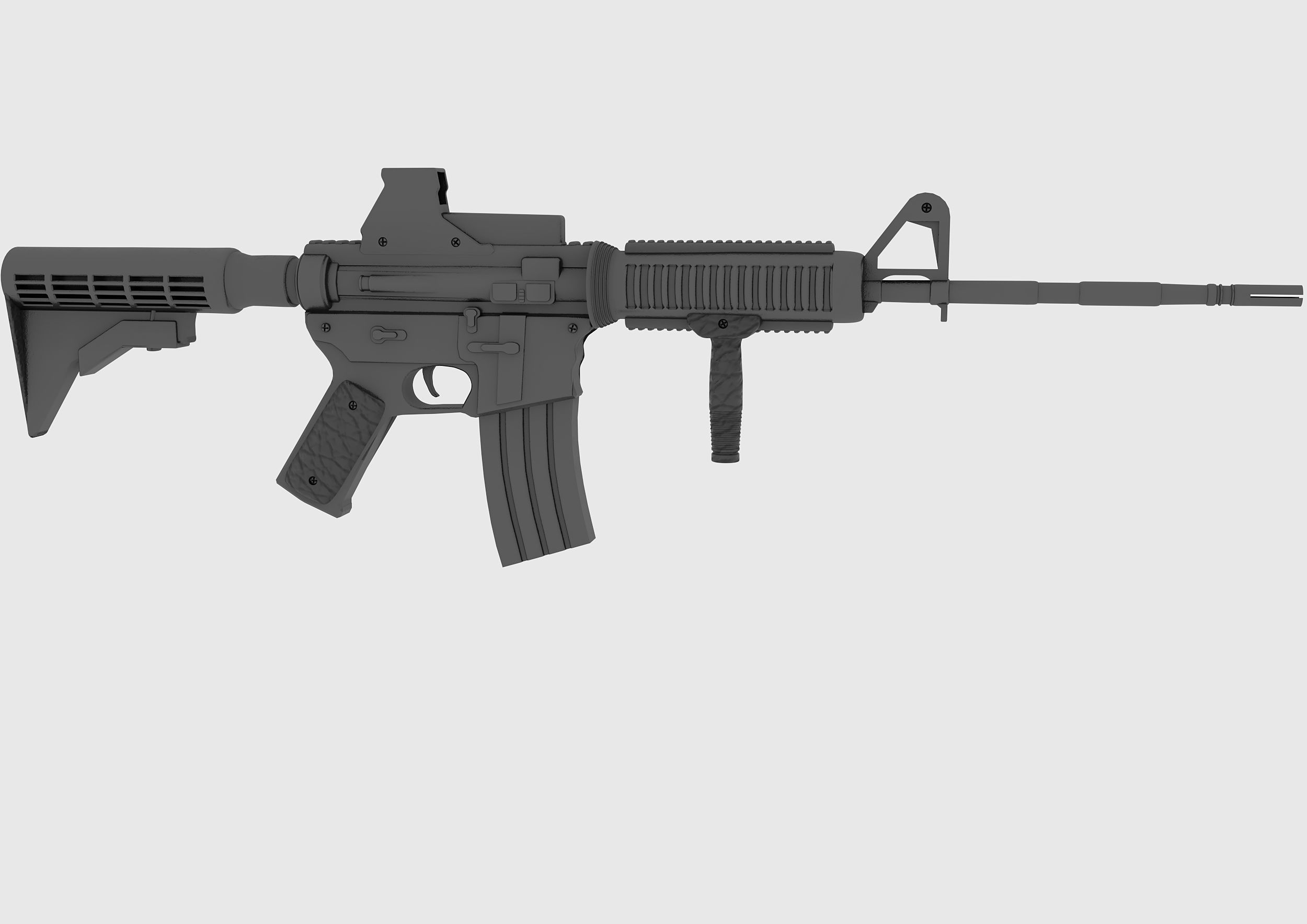 weapon m16 3D model rigged | CGTrader