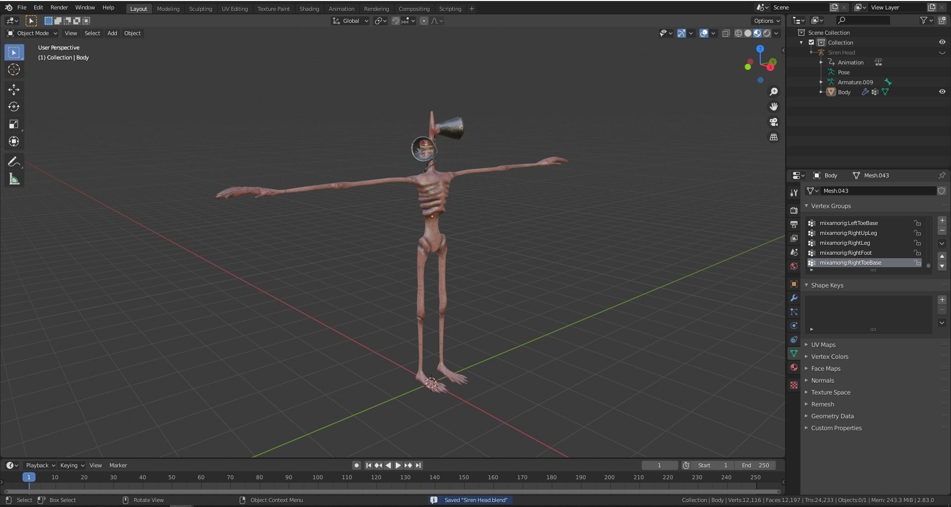 3D model Siren Head VR / AR / low-poly | CGTrader