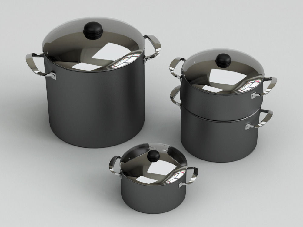 Cookware Set cooking pot 3D model | CGTrader