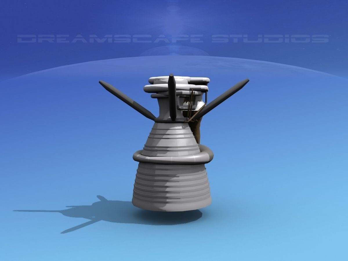 Rocketdyne F-1 Rocket Engine 3D model rigged | CGTrader
