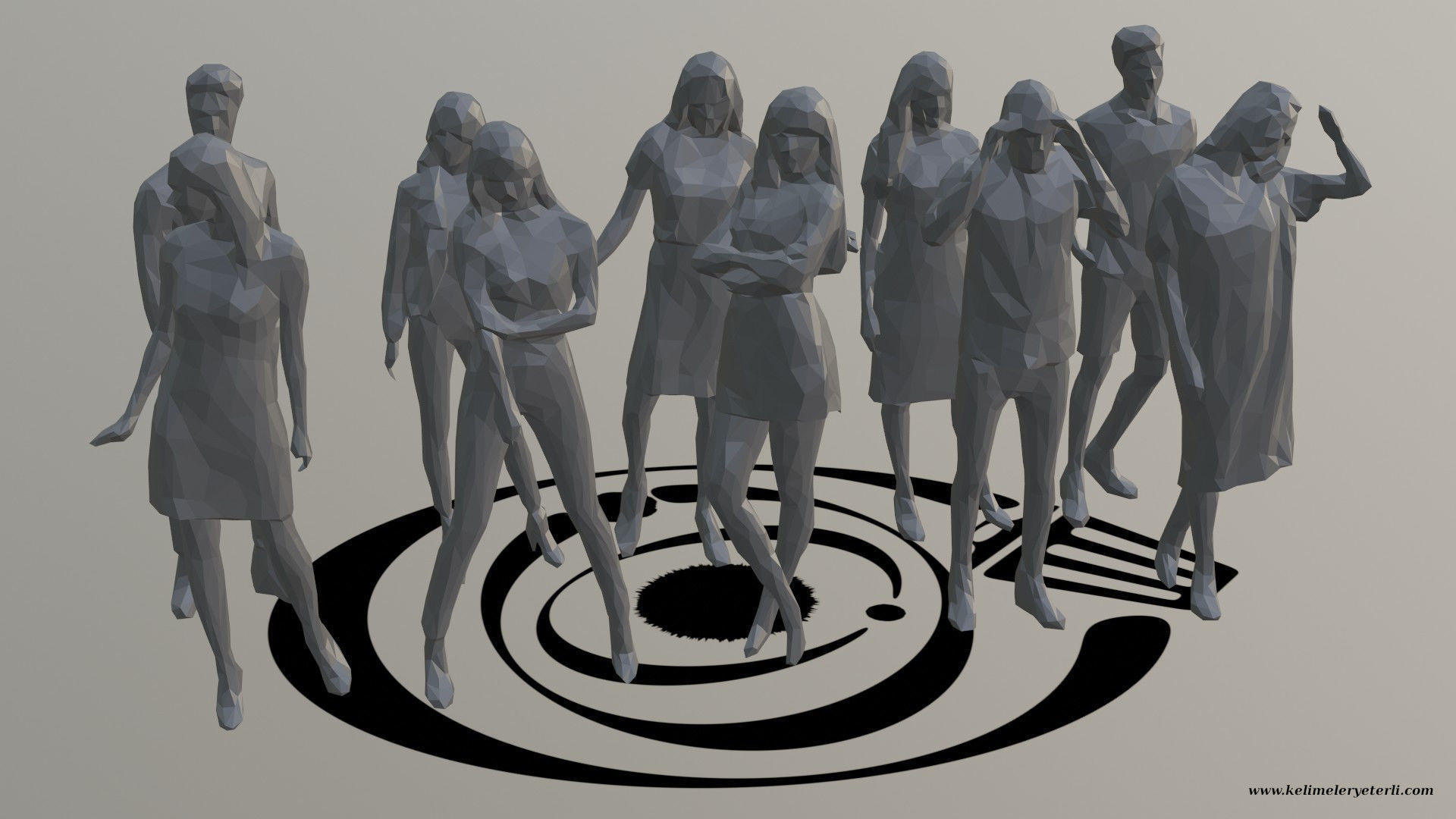 3D Model Collection Low Poly People Pack 004 - 10 Pieces R VR / AR ...