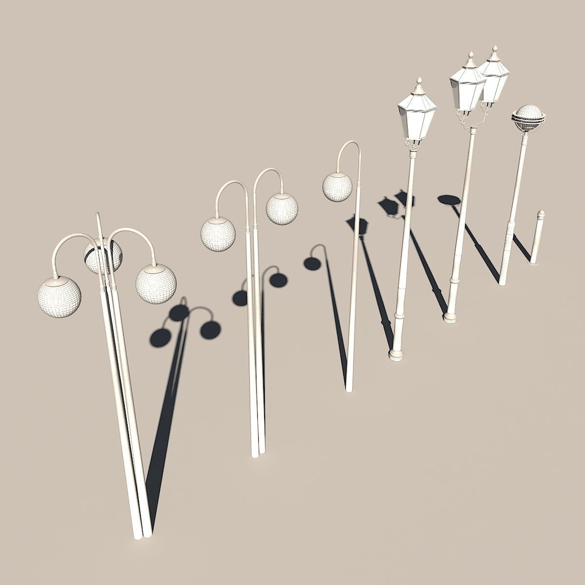 Street lamps model pack 3D model | CGTrader