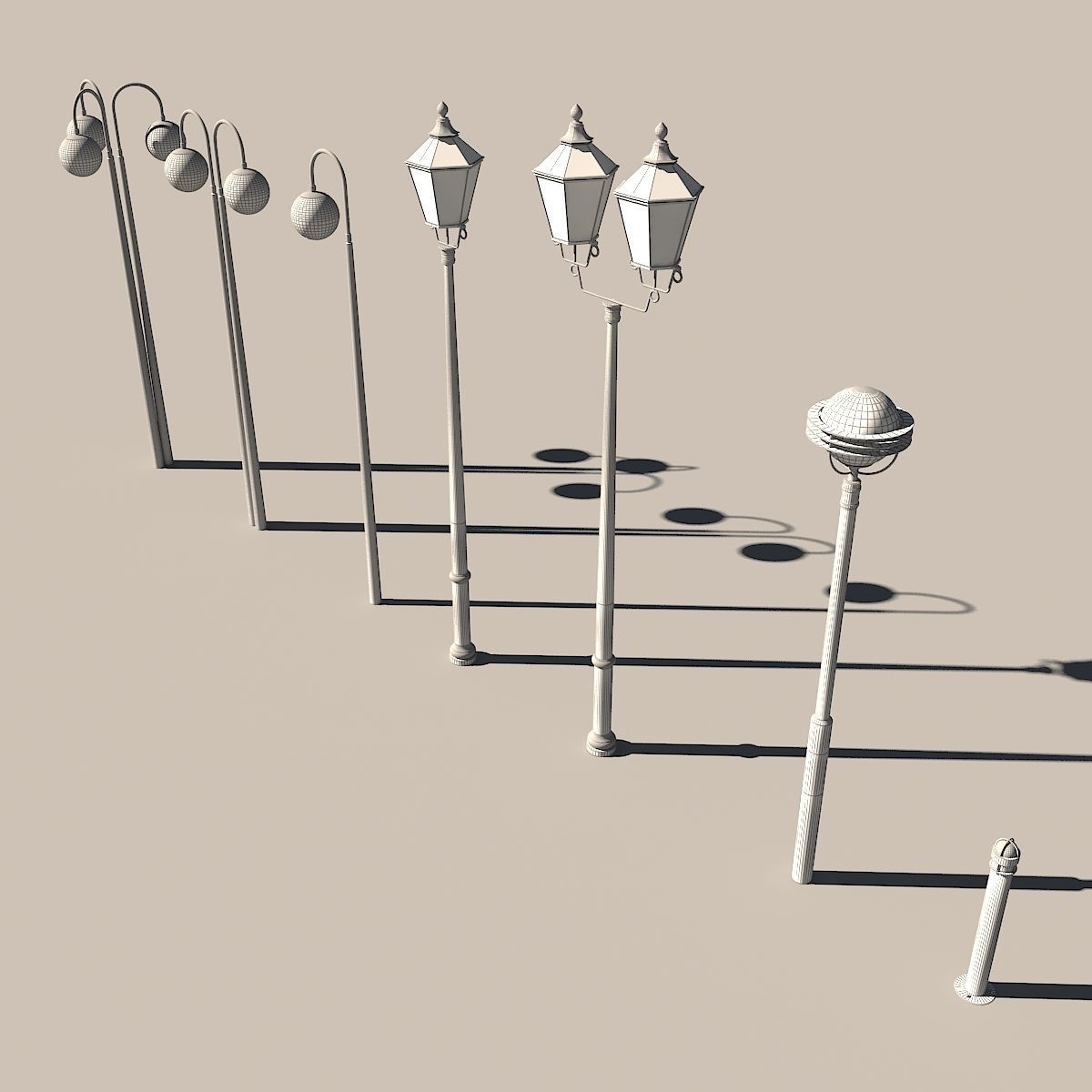 Street lamps model pack 3D model | CGTrader