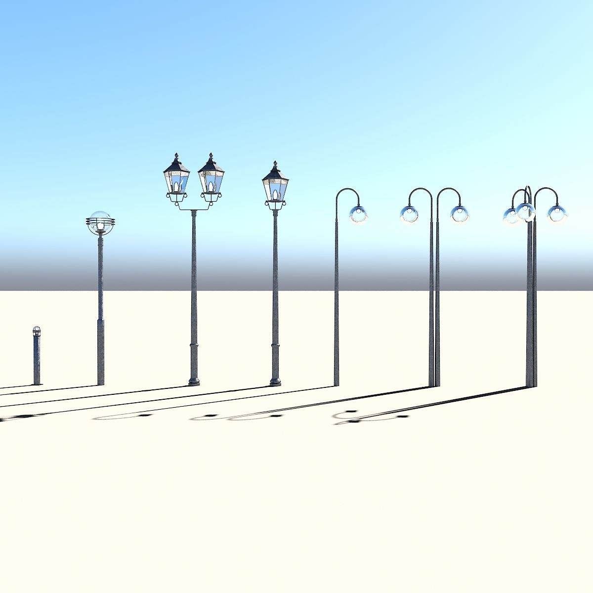 Street lamps model pack 3D model | CGTrader