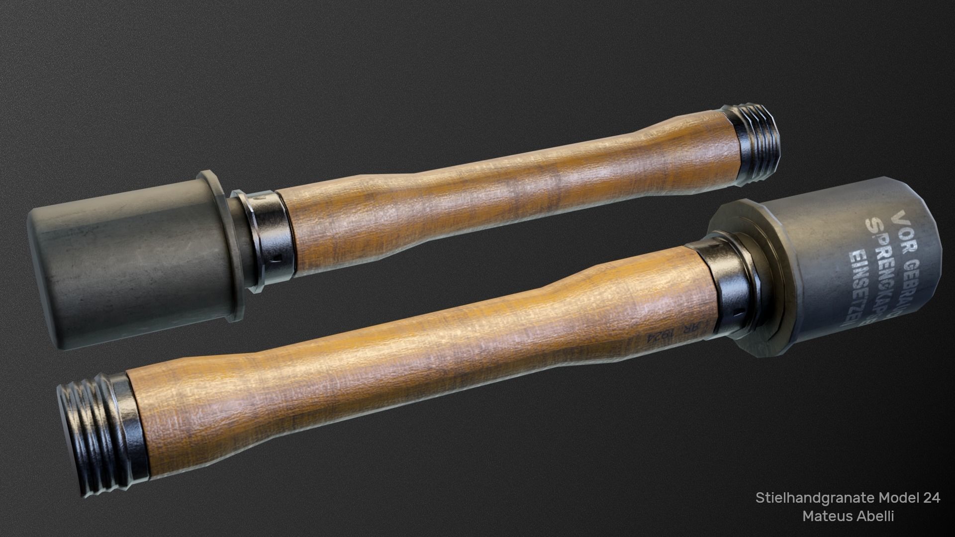 3D model Stielhandgranate Model 24 VR / AR / low-poly | CGTrader